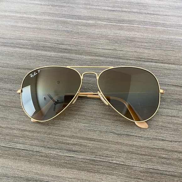 Ray-Ban | Accessories | Rayban Goldbrown Aviator Polarized Sunglasses ...